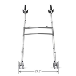 Medline Upright Walker with 5” Dual Wheels, Forearm Walker with Armrests, Height Adjustable, 300lb Weight Capacity