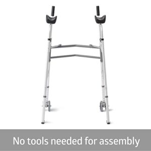 Medline Upright Walker with 5” Dual Wheels, Forearm Walker with Armrests, Height Adjustable, 300lb Weight Capacity