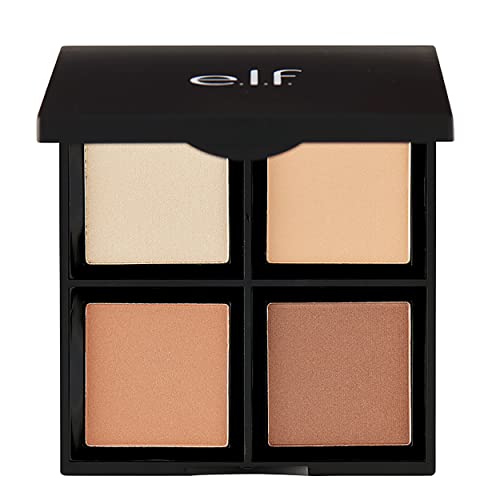 e.l.f. Contour Palette, 4 Shades, Sculpt, Shade & Illuminate Cheekbones, Light/Medium, 0.56 Oz (16g)