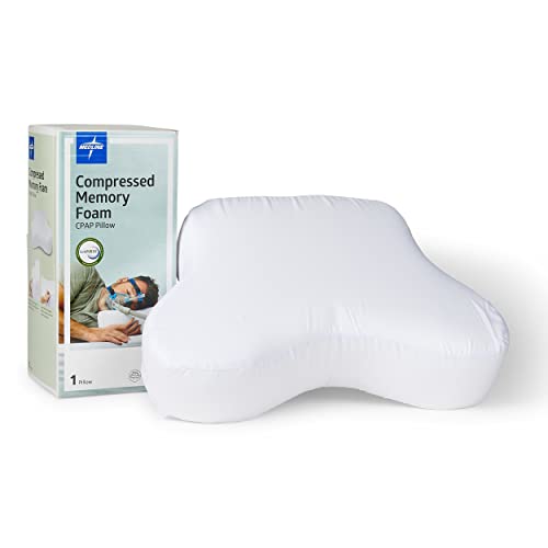 Medline CPAP Pillow, Memory Foam CPAP Pillows for Side Sleepers, Prevents CPAP Leaks and Pressure Points, Contour Pillow, Washable Cover