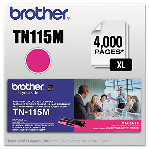 Brother Tn115m High-Yield Toner Cartridge, Magenta - In Retail Packaging