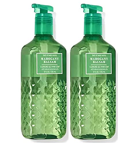 Bath & Body Works Deep Cleansing Gel Hand Soap 2 Pack 8 oz. (Mahogany Balsam)