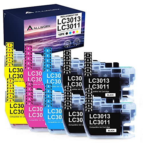 [Latest Version] LC3013 3011 ALLWORK Compatible Ink Cartridges Replacement for Brother LC3013 LC3011 Ink Cartridge Works with Brother MFC-J690DW MFC-J491DW MFC-J497DW MFC-J895DW Inkjet Printer 10-Pack