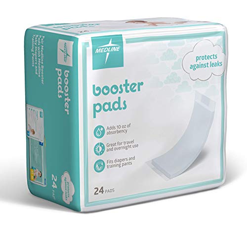 Medline Booster Pads with Adhesive, 192 Count, Baby Diaper Doubler for Overnight Use to Help Eliminate Leaks