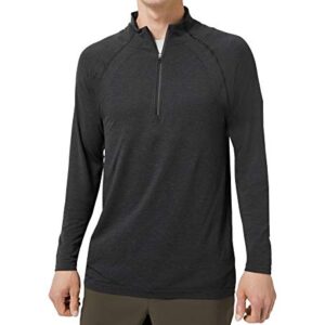 Lululemon Athletica Mens Metal Vent Tech 12 Zip Long Sleeve Shirt (Deep Coal, M),Medium