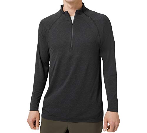 Lululemon Athletica Mens Metal Vent Tech 12 Zip Long Sleeve Shirt (Deep Coal, M),Medium