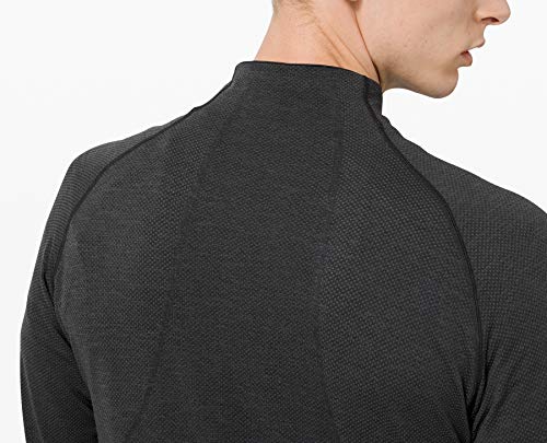 Lululemon Athletica Mens Metal Vent Tech 12 Zip Long Sleeve Shirt (Deep Coal, M),Medium