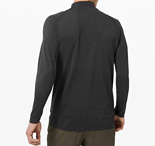 Lululemon Athletica Mens Metal Vent Tech 12 Zip Long Sleeve Shirt (Deep Coal, M),Medium