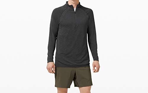 Lululemon Athletica Mens Metal Vent Tech 12 Zip Long Sleeve Shirt (Deep Coal, M),Medium