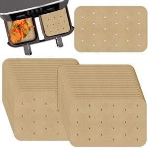 200 pieces air fryer parchment paper liners accessories for dual air fryer, disposable non-stick rectangle baking paper for 8 quart 6-in-1 dual basket air fryer