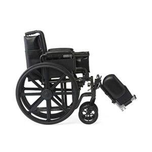 Medline K1 Basic Vinyl Wheelchair with Swing-Back Desk-Length Arms and Elevating Leg Rests, 16-Inch Wide Seat