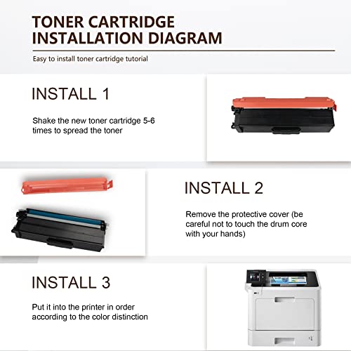 DRAWN TN-436 TN436 Toner Cartridges Compatible TN436BK/C/M/Y TN436 Super High Yield Toner Replacement for Brother HL-L8360CDW HL-L8260CDW MFC-L8900DW L8610CDW Printer,(4Pack,1BK/1C/1M/1Y)