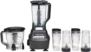 ninja mega kitchen system (bl770) blender/food processor with 1500w auto-iq base, 72oz pitcher, 64oz processor bowl, (4) 16oz cup for smoothies, dough & more (1500w blender, 64oz processor & 4 togo cups)