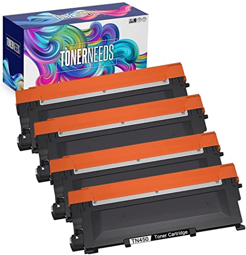 TONERNEEDS Compatible Brother TN450 Cartridge – Toner Replacement for TN-450 TN420 TN-420 to use with HL-2270DW HL 2280DW HL2230 2240 MFC-7360N MFC 7860DW DCP-7065DN IntelliFax 2840 (Black, 4 Pack)