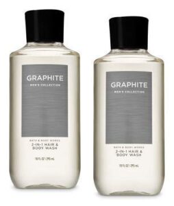 bath and body works 2 pack graphite 2-in-1 hair + body wash 10 oz.