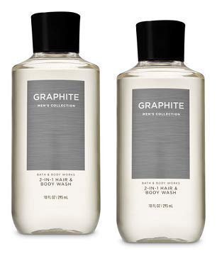 Bath and Body Works 2 Pack Graphite 2-in-1 Hair + Body Wash 10 Oz.