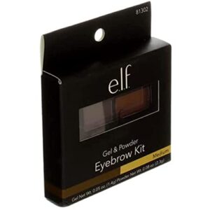 e.l.f, Eyebrow Kit, Brow Powder and Wax Duo, Long Lasting, Defines, Shapes, Fills, Contours, Medium, Fuller, Thicker, More Defined Brows, Brush Included, 0.13 Oz