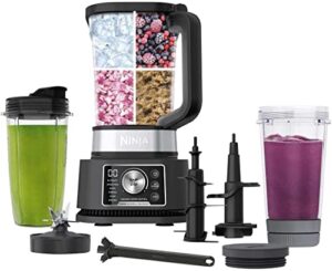 ninja co351b ss351 foodi power pitcher system, smoothie bowl maker, 4in1 blender +ninja co351b kitchen nutri blender system, silver/black food processor 1400wp (renewed)