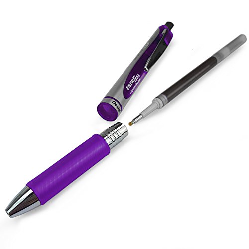 4 x PENTEL Energel 0.7mm Refill Metal Tip LR7 - Fits Energel Xm, BL77/BL57/BL37 - Violet