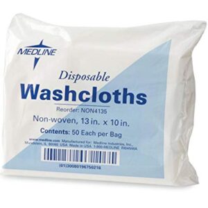 Medline Disposable Washcloths, Soft and Strong for Nursery, Labor, Cleaning, 10 x 13 inches