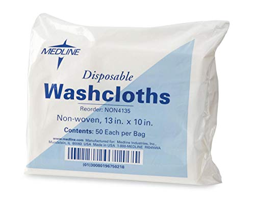 Medline Disposable Washcloths, Soft and Strong for Nursery, Labor, Cleaning, 10 x 13 inches