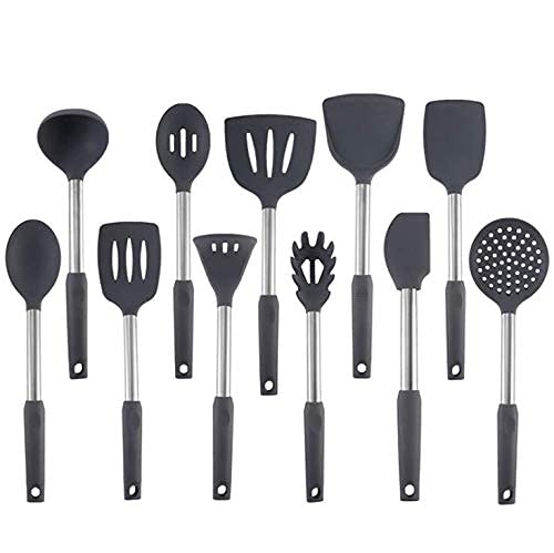 kithcen Utensils set 35 Cooking Utensils set Silicone and Stainless Steel Utensils Set Kitchen Tool Set,Baking Set Kitchen Set Kitchen Gadgets Kitchen Tools Kitchen Accessories Black (M, black)