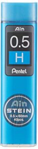 pentel ain stein mechanical pencil lead, 0.5mm h, 40 leads (c275-h)