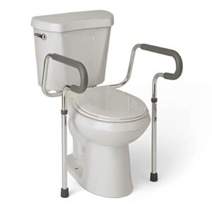 medline’s guardian toilet safety rail with adjustable height for bathroom safety, toilet assist, and grab bar