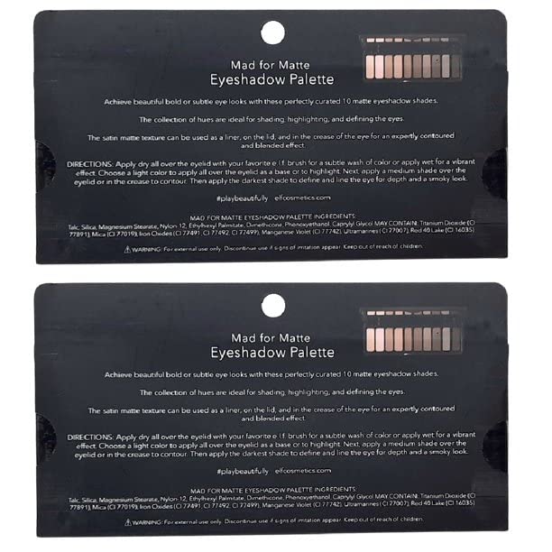 Pack of 2 e.l.f. Eyeshadow Palette, Mad for Matte 83325