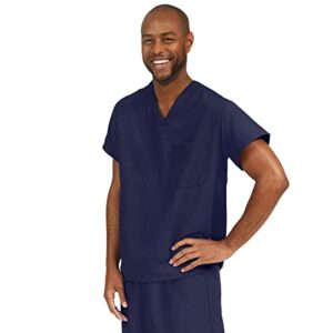 medline performax unisex reversible scrub top, mdl-cc, medium, navy