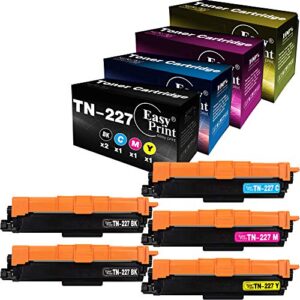 compatible (5-pack) tn-227 tn227 toner cartridge tn-227 used for brother hl-l3210cw l3270cdw mfc-l3710cw l3750cdw printers (2x bk+c+m+y), sold by easyprint