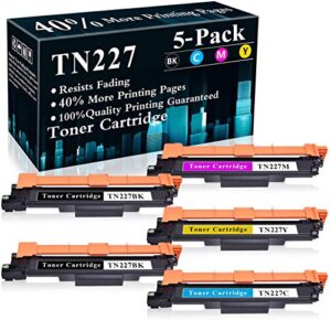 5-pack (2bk+c+m+y) cartridge tn227bk,tn227c,tn227m,tn227y toner cartridge replacement for brother mfc-l3770cdw l3710cw l3750cdw l3730cdw hl-3210cw 3230cdw 3270cdw 3290cdw dcp-l3510cdw l3550cdw printer