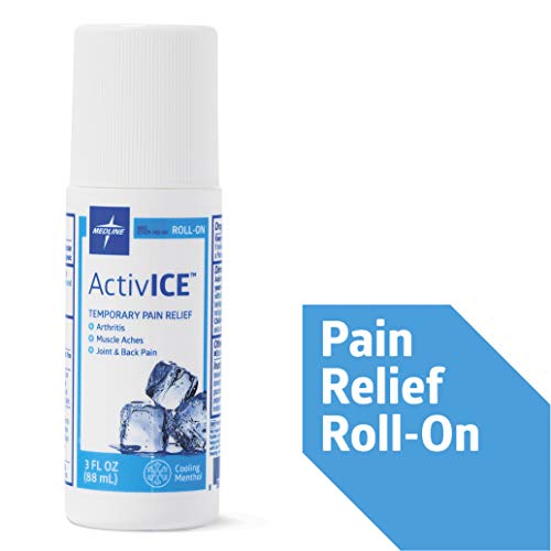 Medline ActivICE Topical Pain Reliever Roll On, Great for Arthritis, Muscle Aches and Back Injuries, 3 oz Roll On