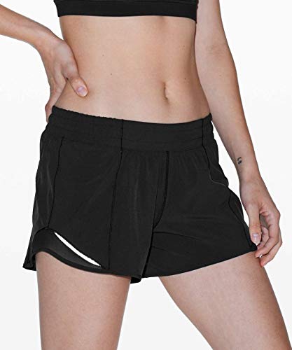 Lululemon Athletica Hotty Hot Short Low-Rise 4 inch Long (Black, 0, Numeric_0)