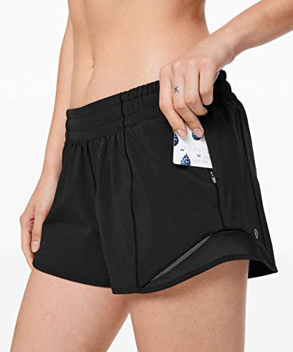 Lululemon Athletica Hotty Hot Short Low-Rise 4 inch Long (Black, 0, Numeric_0)