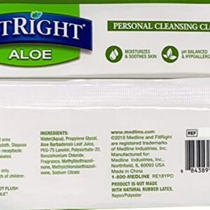 FitRight Aloe Personal Cleansing Cloth Wipes, Scented, 8 x 10 inch Adult Large Incontinence Wipes, 68 count, pack of 12