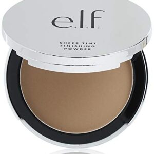 e.l.f, Beautifully Bare Sheer Tint Finishing Powder, Mattifying, Silky, Light Coverage, Long Lasting, Controls Shine, Creates a Flawless Face, Medium/Dark, All-Day Wear, 0.33 Oz