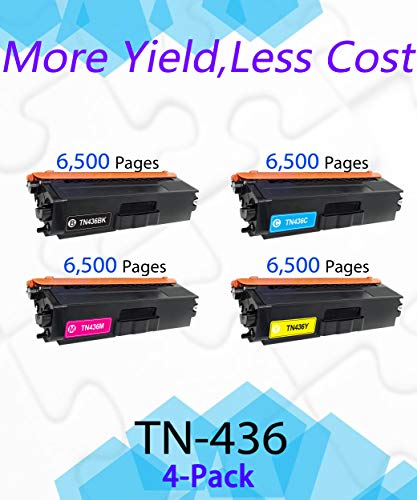 EASYPRINT (4-Pack) Compatible TN-436 TN436 Toner Cartridge Used for Brother HL-8260CDW L8360CDWT L9310CDW MFC-L8690CDW L8900CDW L8610CDW L9570CDW(T) DCP-L8410CDW Printer (Black Cyan Magenta Yellow)