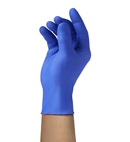 Medline FitGuard Touch Nitrile Exam Gloves, Powder-Free, 9.5" Length, Large, Blue, 100 Count (Pack of 10)