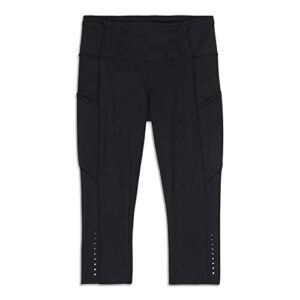 lululemon fast and free crop ii black size 8