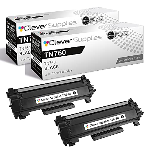 CS Compatible Replacements for Brother TN-760 TN760 TN730 TN-730 High Yield (2 Black)