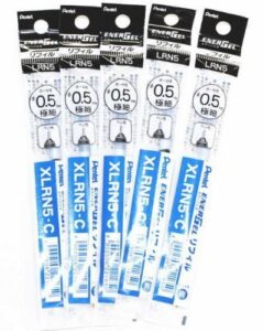 pentel energel liquid gel pens refills-0.5mm- fine line, blue ink-value set of 5