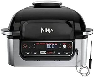 ninja foodi 5-in-1 indoor grill with integrated smart probe, 3.9 l (4 qt.) air fryer