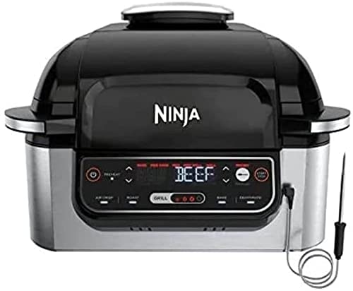 Ninja Foodi 5-in-1 Indoor Grill with Integrated Smart Probe, 3.9 L (4 qt.) Air Fryer