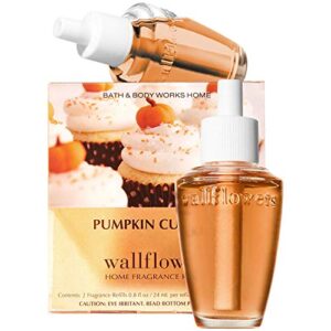 bath & body works pumpkin cupcake wallflowers home fragrance refills, 2-pack (1.6 fl oz total)