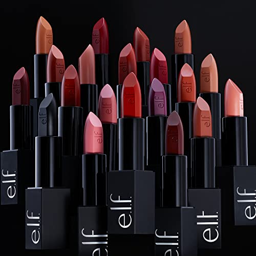 e.l.f. O Face Satin Lipstick, Richly Pigmented, Nourishing & Long-Lasting Creamy Lipstick, Infused With Jojoba, Vegan & Cruelty-Free, Hustle