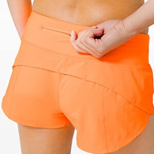 Lululemon Athletica Speed Up Short (2.5, Highlight Orange, Numeric_6)