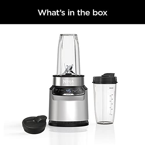 Ninja (BN401) Nutri Pro with Auto-iQ, 1100-Peak-Watt, Personal Blender, Cloud Silver (Renewed)