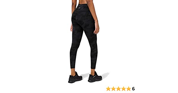 Lululemon Athletica Wunder Train Hi-Rise Tight 25 inch (Black Camo, 4)