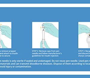 Medline - MPHPN324Z Insulin Pen Needles, 32 Gauge, 4 mm (Pack of 100), safe insulin dispensing for diabetics, compatible with multiple pen models